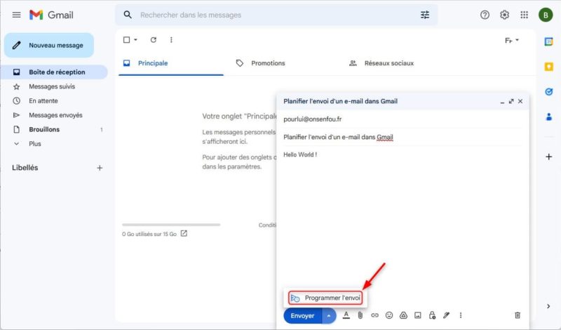 Gmail : comment programmer l’envoi d’un e-mail Gmail : comment programmer l’envoi d’un e-mail